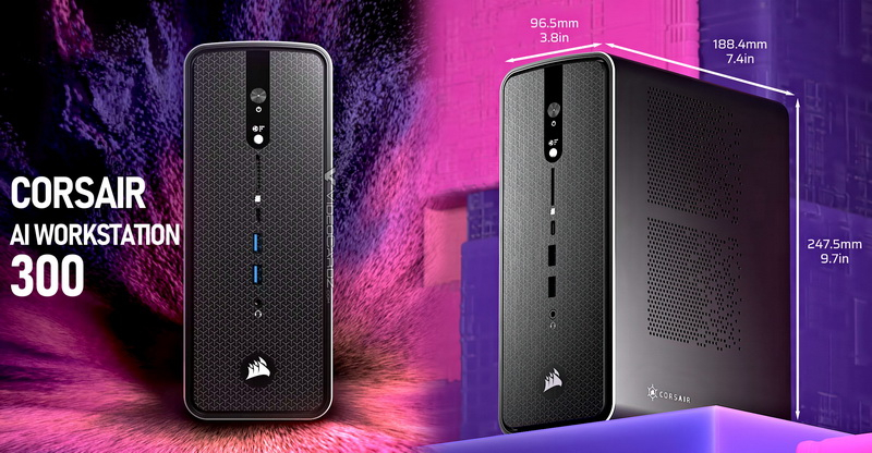 Corsair представила мощный мини-ПК AI Workstation 300 — процессоры Ryzen AI Max и до 128 Гбайт ...